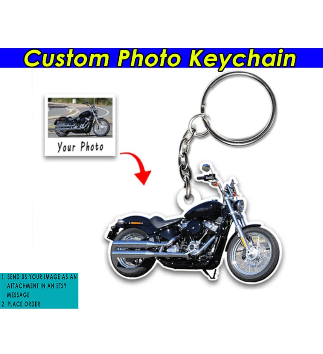 Biker Gift Motorcycle Personalized Keychains, Cool Gift for Bikers ...