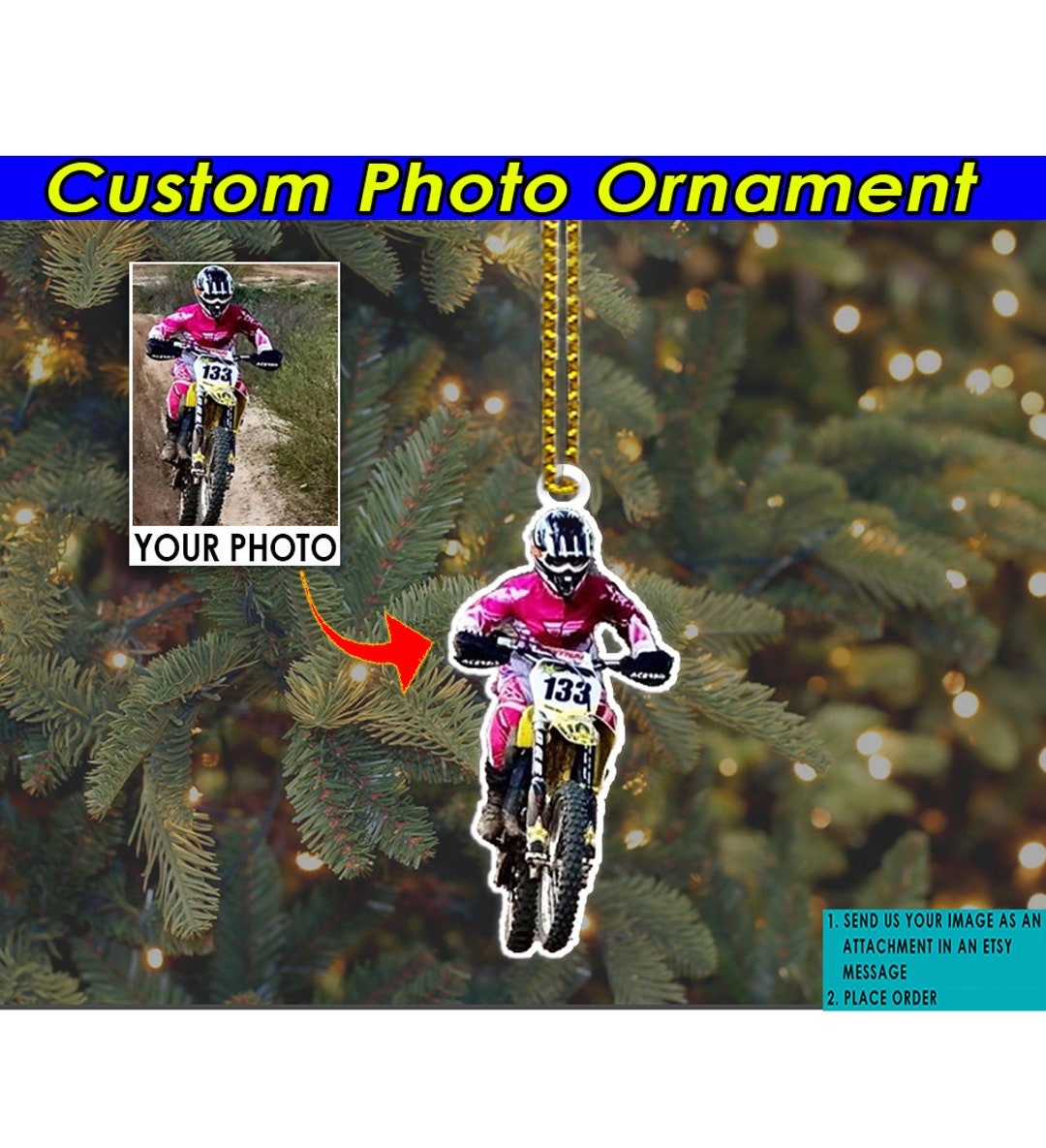 Motocross Dirt Biker Girl Personalized Ornament, Unique Gift for Dirt ...