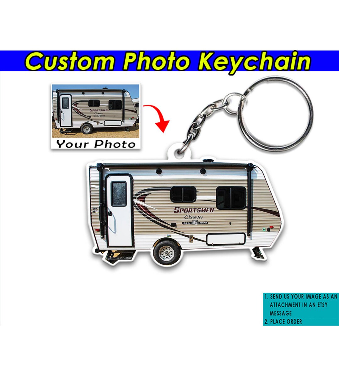 Camper RV Motorhome Travel Trailer Personalized Keychains, Campervan ...