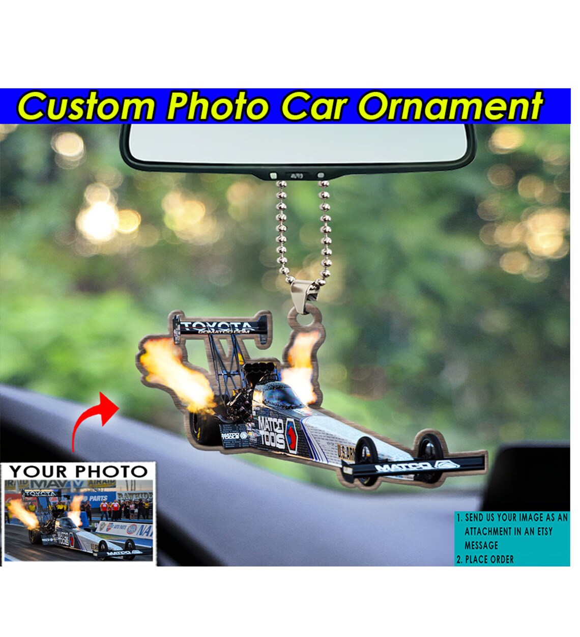 Dragster Personalized Car Ornament, Custom Gifts for Drag Racers, Super ...