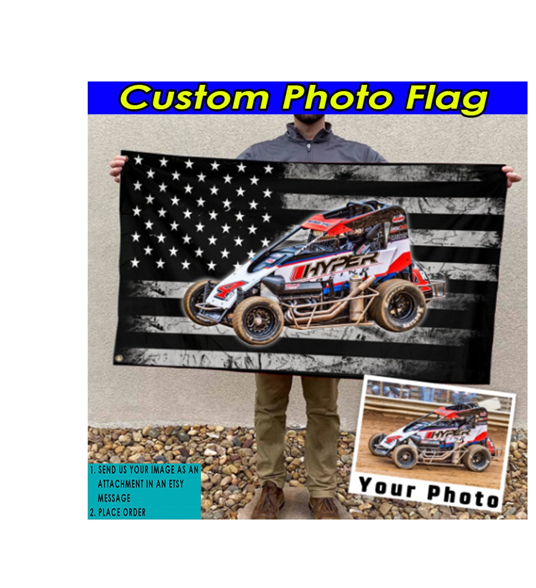Speedcar Midget Car Racing Personalized Flag, Gift for Car Guys, Late ...