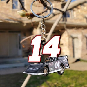 Dirt Track Racing Personalized Photo & Number Keychains, Open Wheel ...