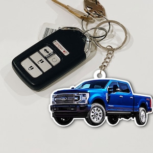 Classic Pickup Truck Personalized Keychains, Gifts for Car Guys, Modern ...