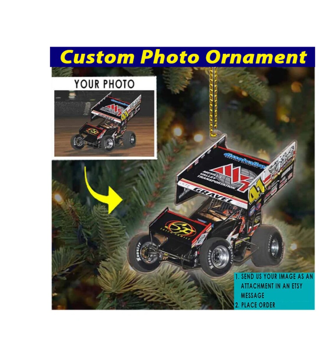 Sprint Car Late Model Dirt Track Racing Personalized Ornament, Gifts ...