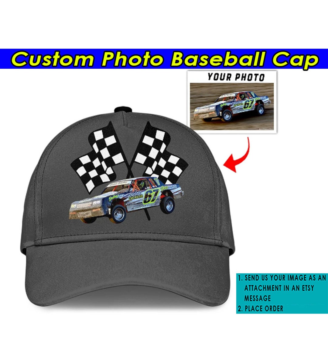Dirt Late Street Stock Car Racing Personalized Baseball Classic Cap ...
