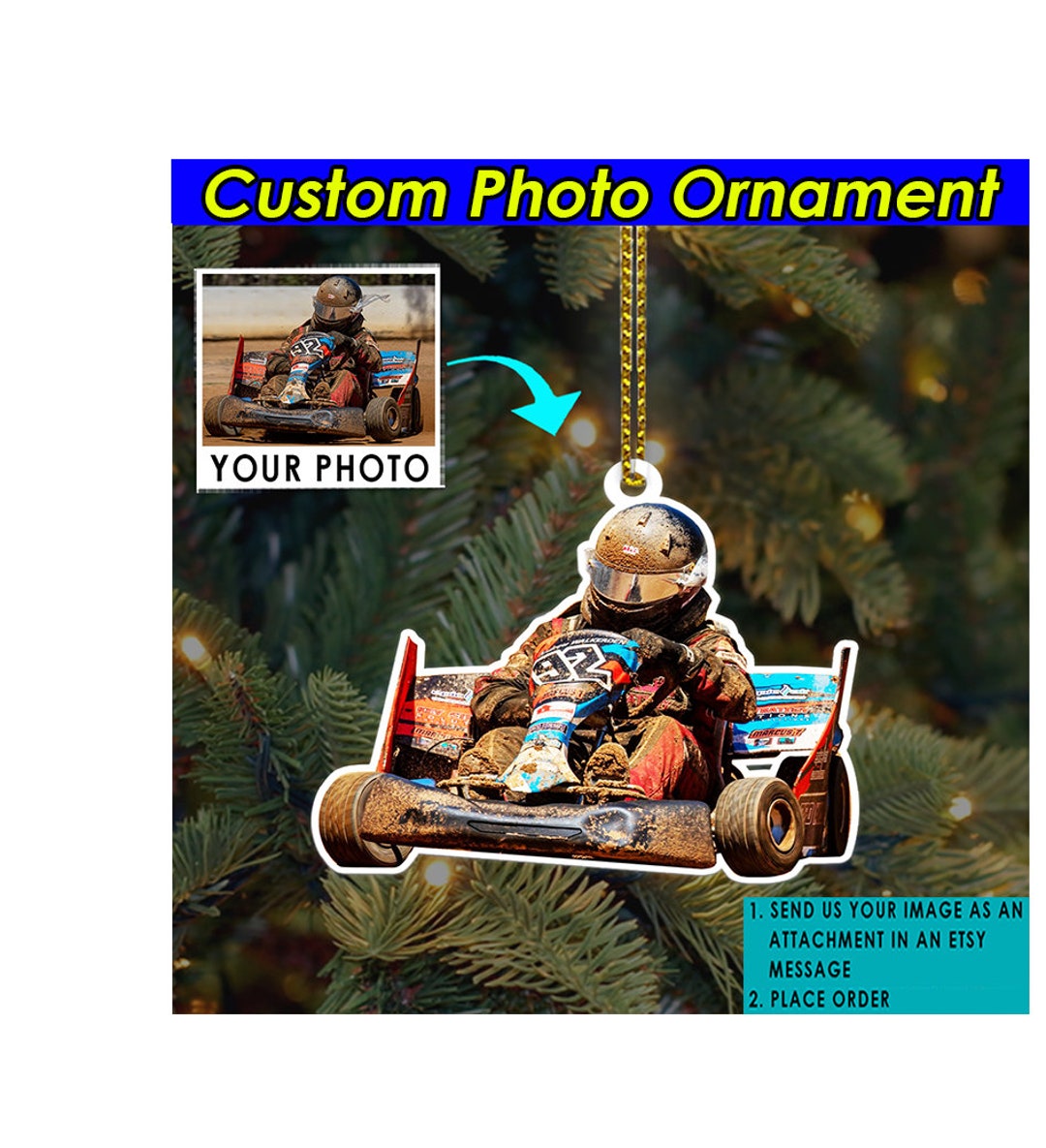 Go Kart Karting Dirt Track Racing Personalized Ornament, Sprint Car ...