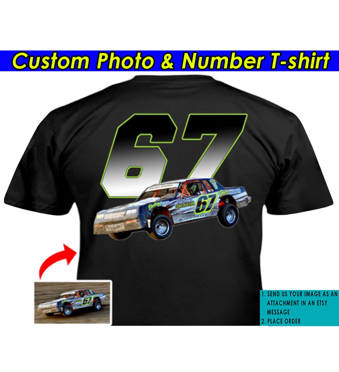 Dirt Track Racing Car Personalized Photo & Number T-shirt, Gifts for ...