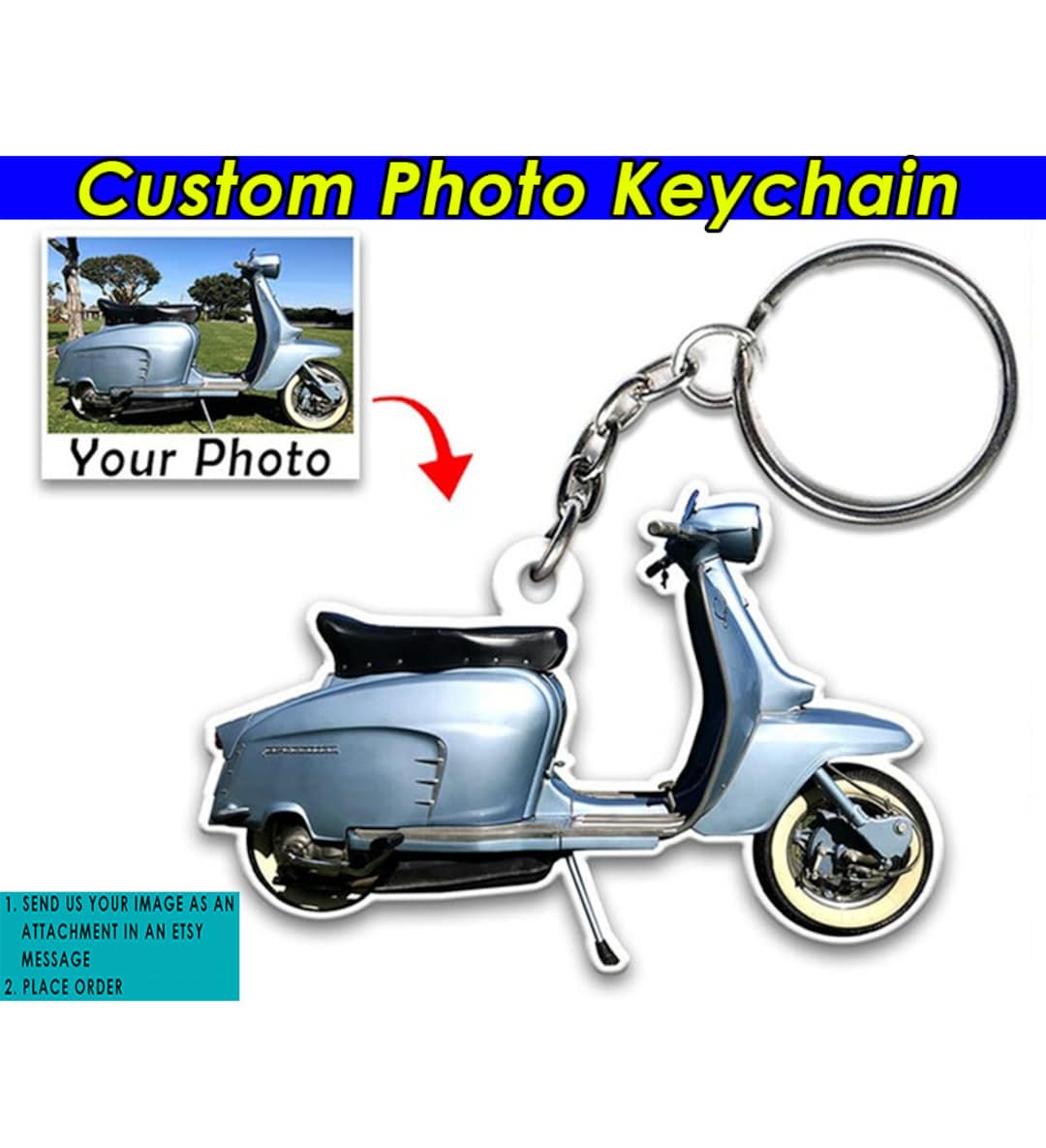 Scooter Personalized Keychain, Unique Gift for Bikers, Scooter Mom ...