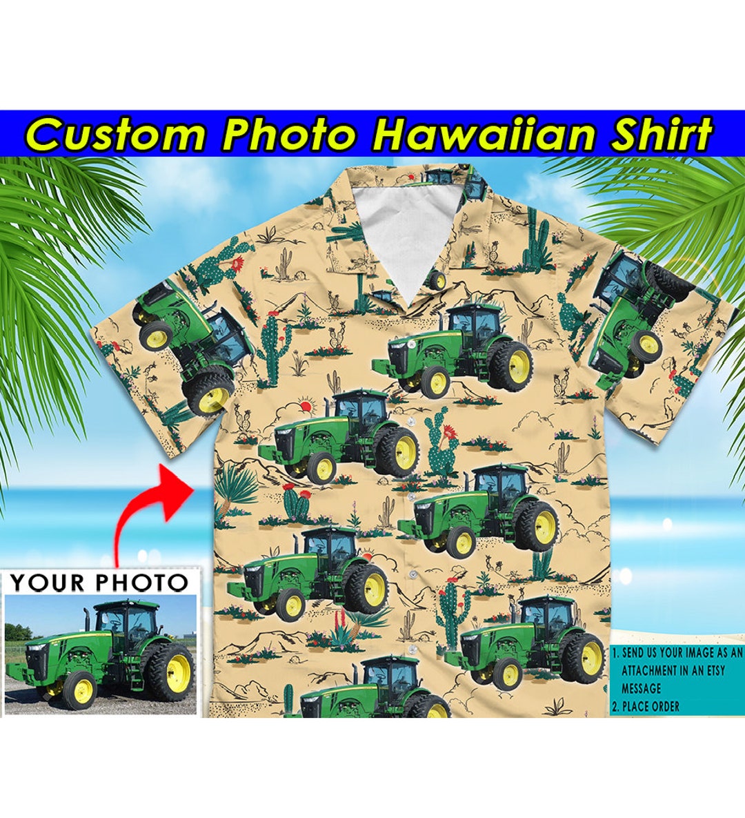 Gift for Farmers Tractor Personalized Hawaiian Shirt, Farming Gift ...