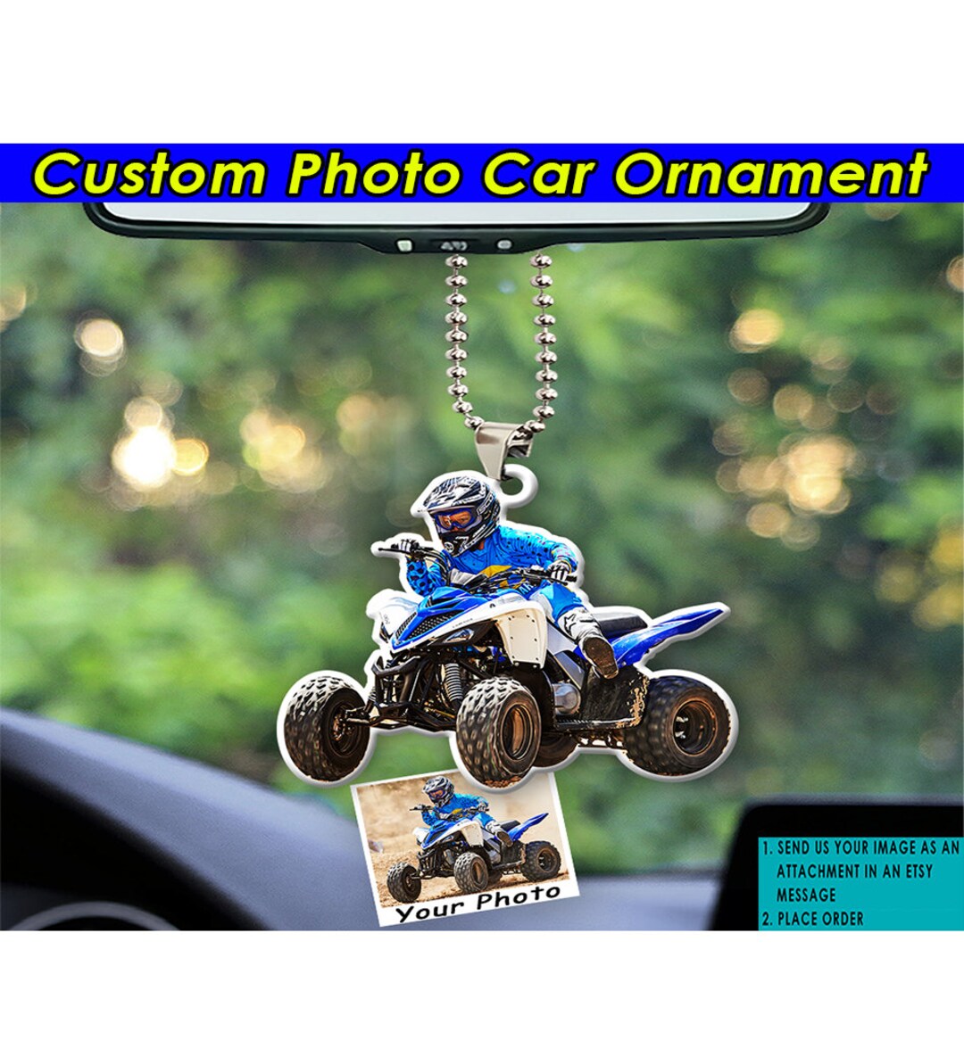 Dirt Quad ATV UTV Racing Personalized Car Ornament, Gift for off Road ...