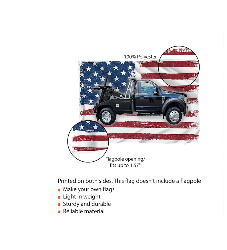 Wrecker Tow Truck Personalized American House Flag Breakdown - Etsy