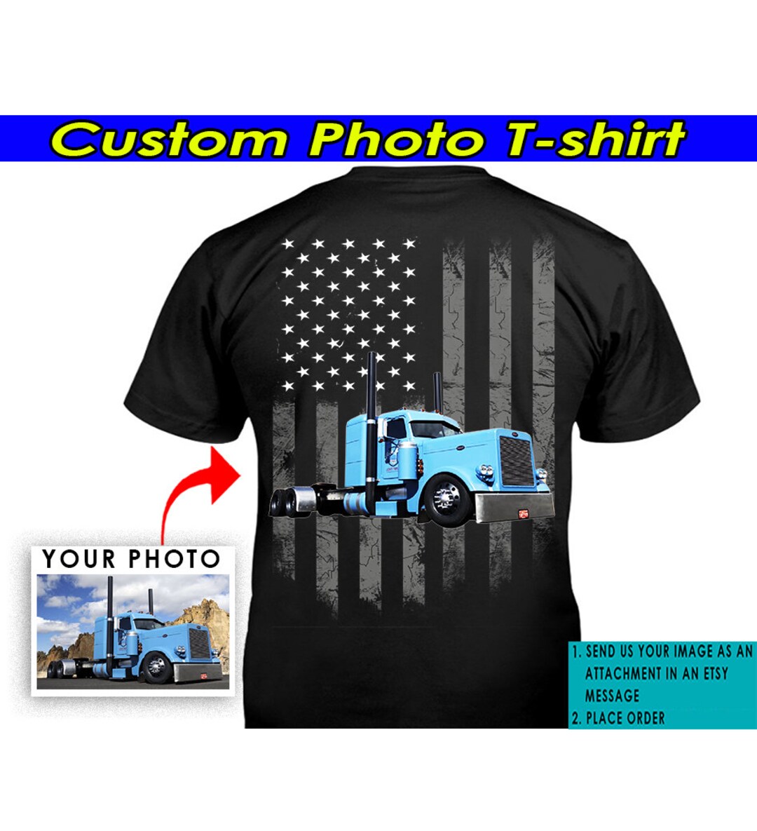American Truckers Big Truck Personalized T-shirt, Gift for Truck Guys ...