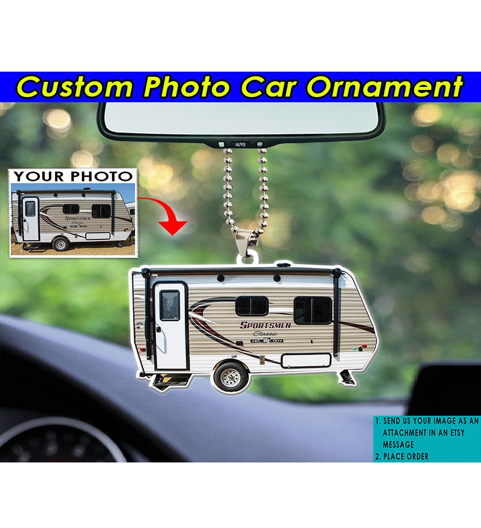 Camper RV Motorhome Travel Trailer Personalized Car Ornament, Campervan ...