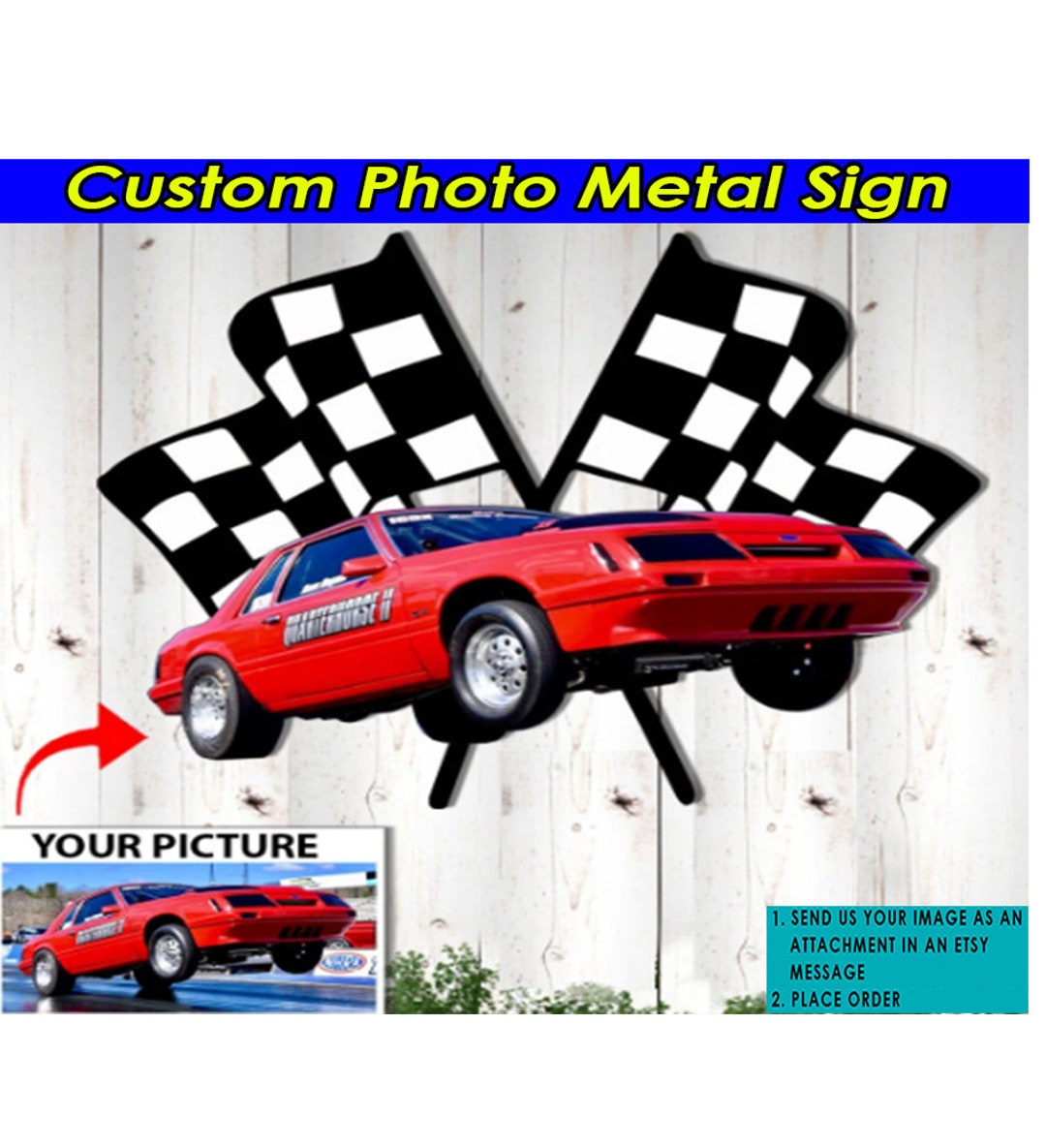 Hot Rod Drag Racing Car Personalized Photo Metal Sign, Unique Gifts for ...