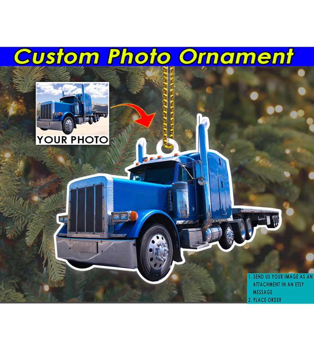 Flatbed Truck Personalized Ornament, Unique Gifts for Truckers, Truck ...