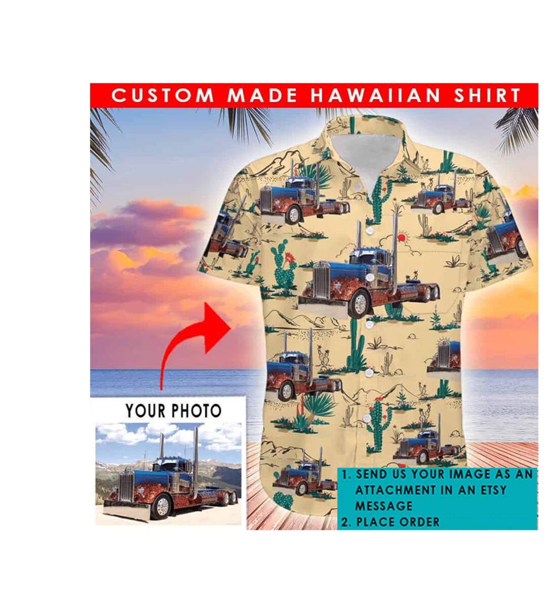 Trucker Semi-trailer Truck Personalized Hawaiian Shirt, Big Rigs, Big ...