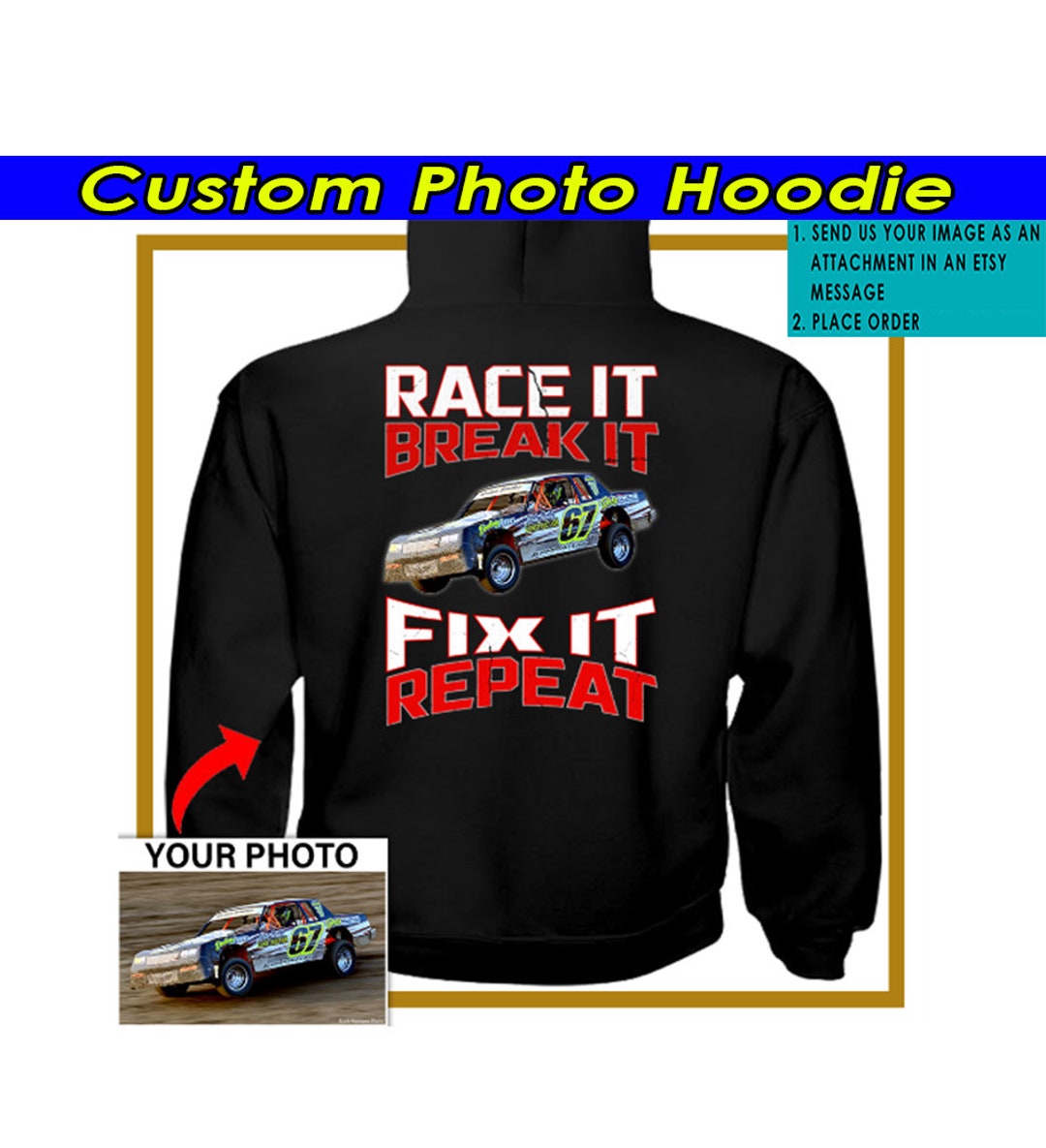 Funny Dirt Track Racing Car Personalized Hooded Sweatshirt, Gifts for ...