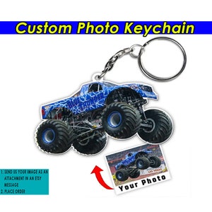 Lifted Monster Truck Gift, Mud Truck Personalized Photo Keychain, Gift ...