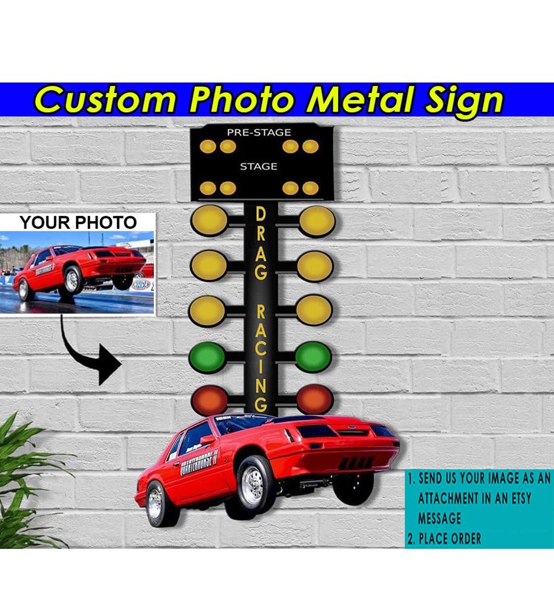 Drag Racing Personalized Photo Cut Metal Sign, Unique Gift for Drag ...