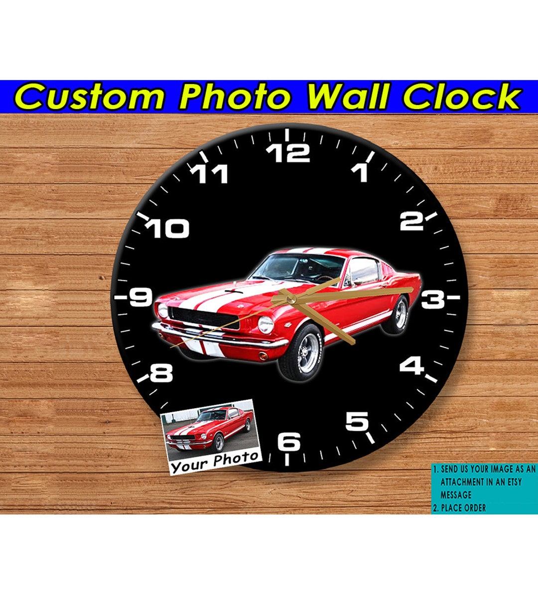 Muscle Car Personalized Wall Clock, Custom Car Gifts, Gifts for Car ...