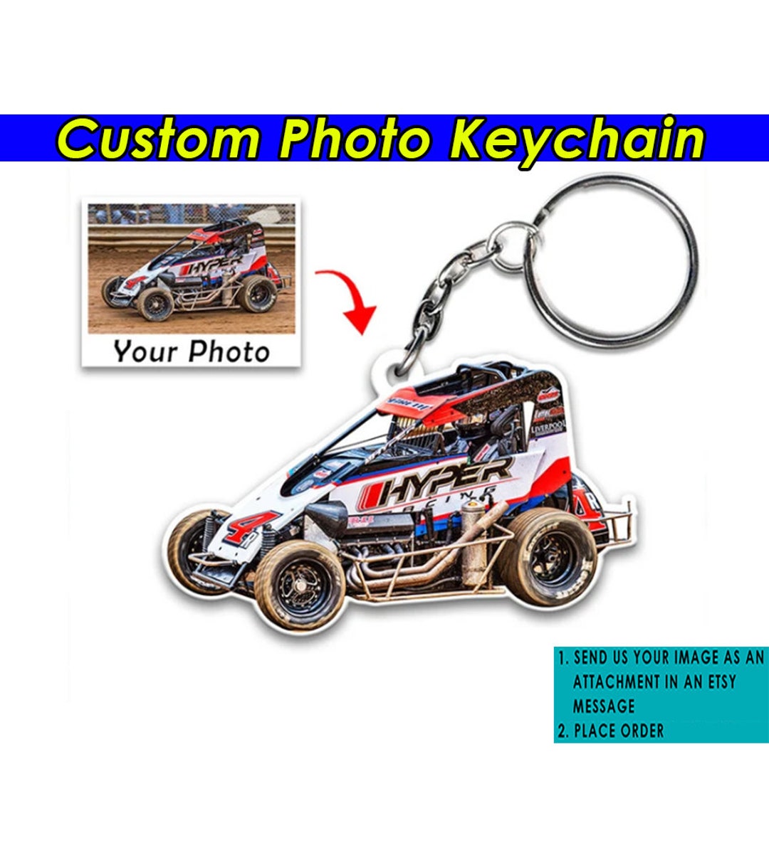 Speedcars Midget Quarter Midget Car Personalized Keychains, Unique ...
