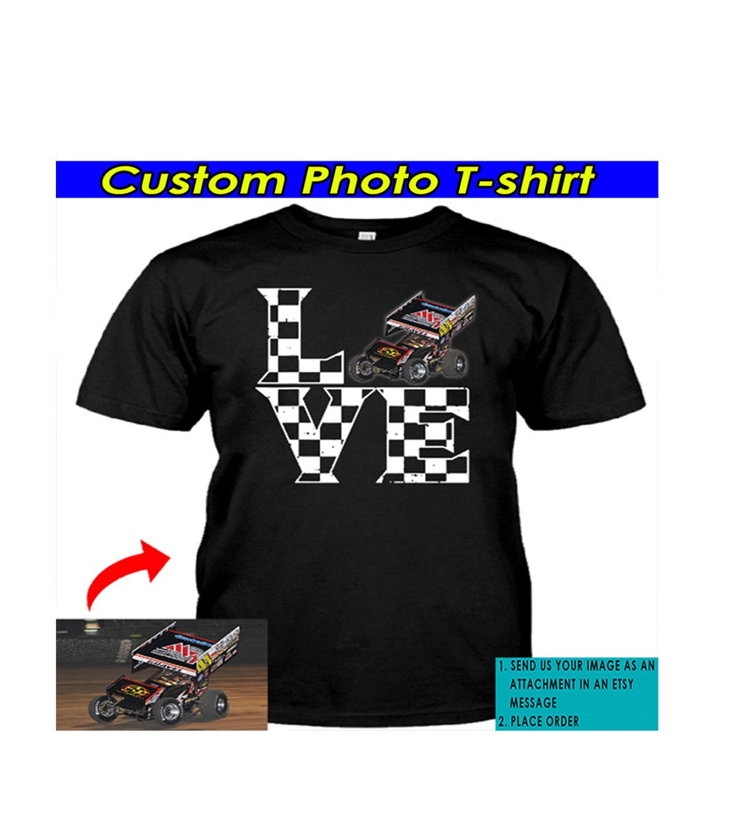 Sprint Car Racing Dirt Track Race Personalized Photo T-shirt, Unique ...