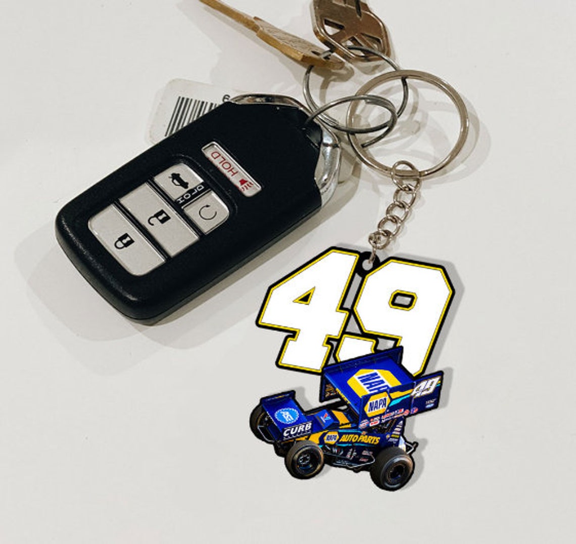 Dirt Track Racing Personalized Photo & Number Keychains, Open Wheel ...