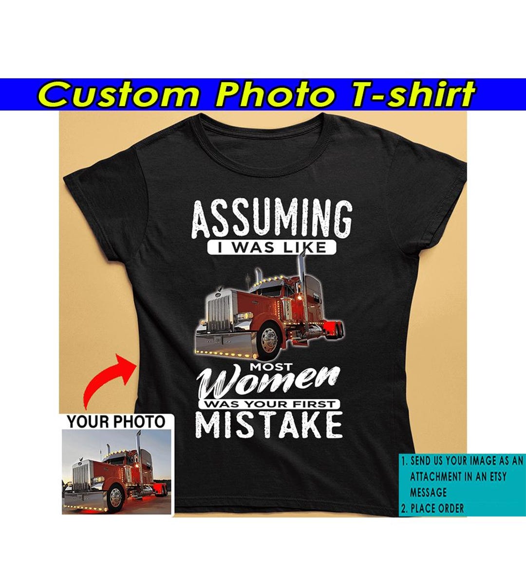 Girl Woman Female Big Truck Driver Trucker Personalized T-shirt, Gifts ...