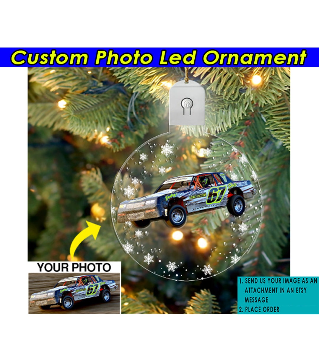 Street Stock Car Racing Personalized Led Acrylic Ornament, Modified ...