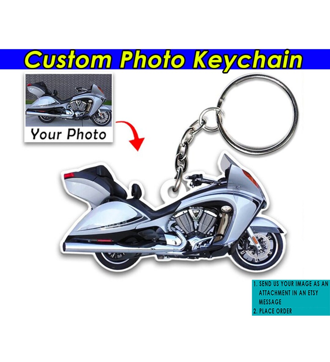 Touring Motorcycle Personalized Keychains, Unique Gifts for Bikers ...