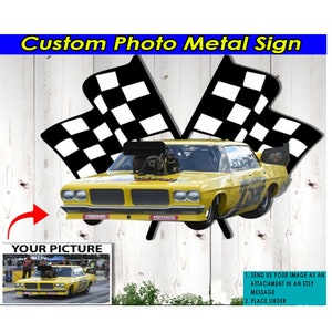 Hot Rod Drag Racing Car Personalized Photo Metal Sign, Unique Gifts for ...
