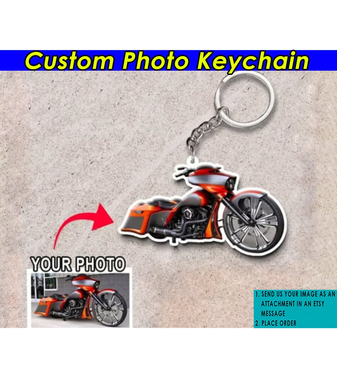 Biker Keychain Motorcycle Personalized Photo Keychain, Unique Gifts for ...