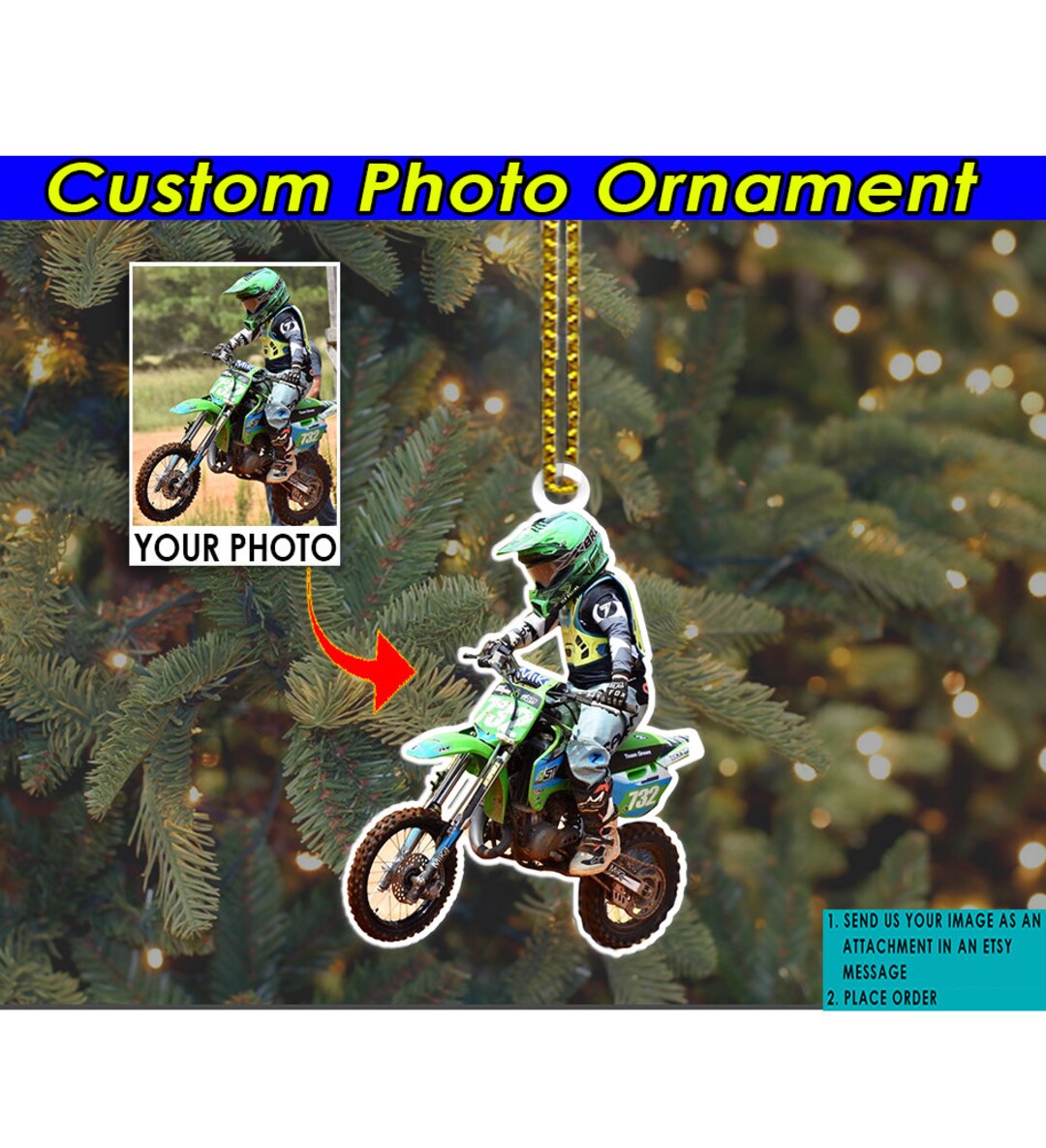 Motocross Kids Personalized Ornament, Unique Gift for Dirt Bikers ...