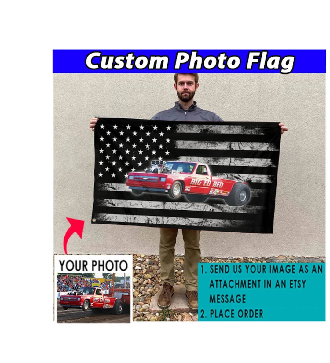 Truck Pulling Personalized Flag, Tractor Pulling Gifts, Tractor Pull ...