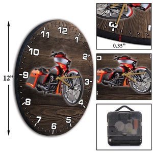 Cafe Racer Motorcycle Personalized Wooden Wall Clock, Unique Gifts for ...