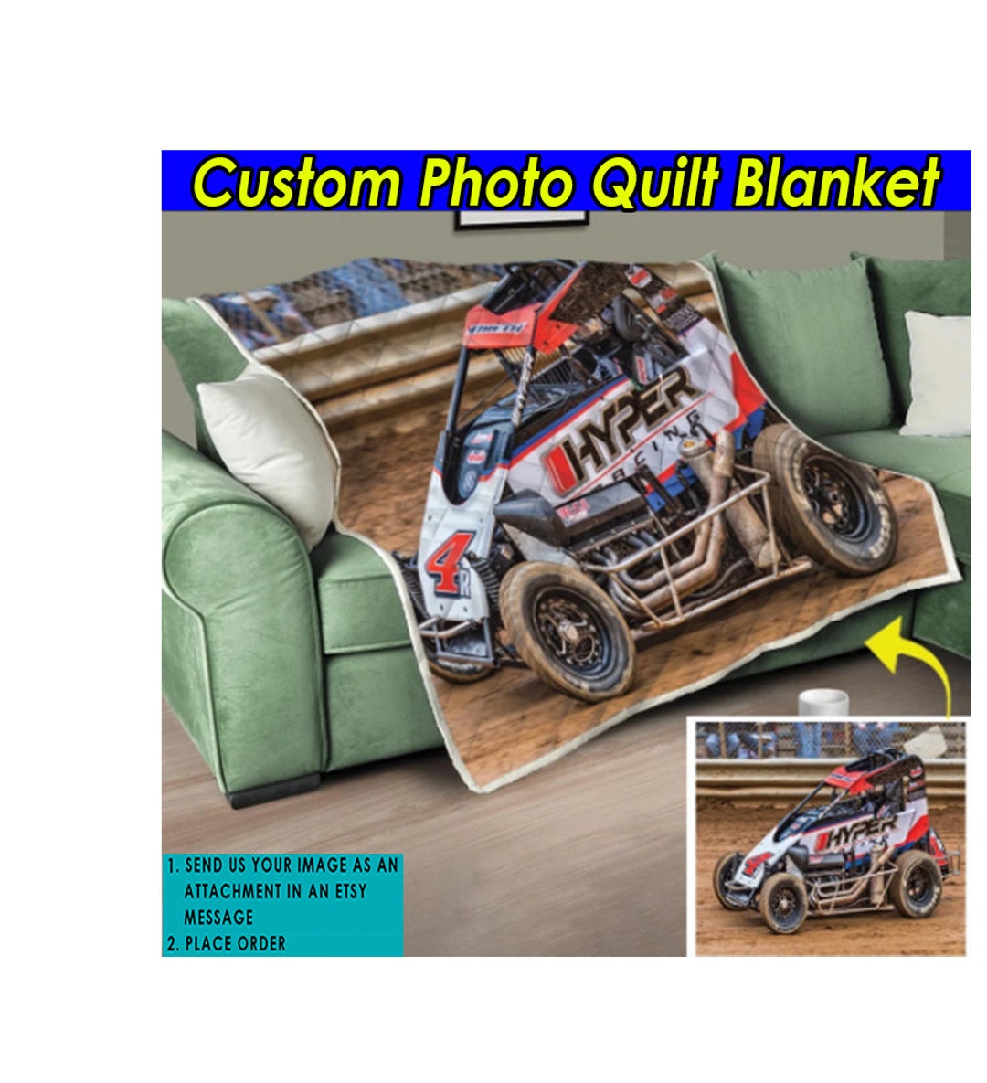 Midget Car Dirt Track Racing Personalized Quilt Blanket, Sprint Car ...