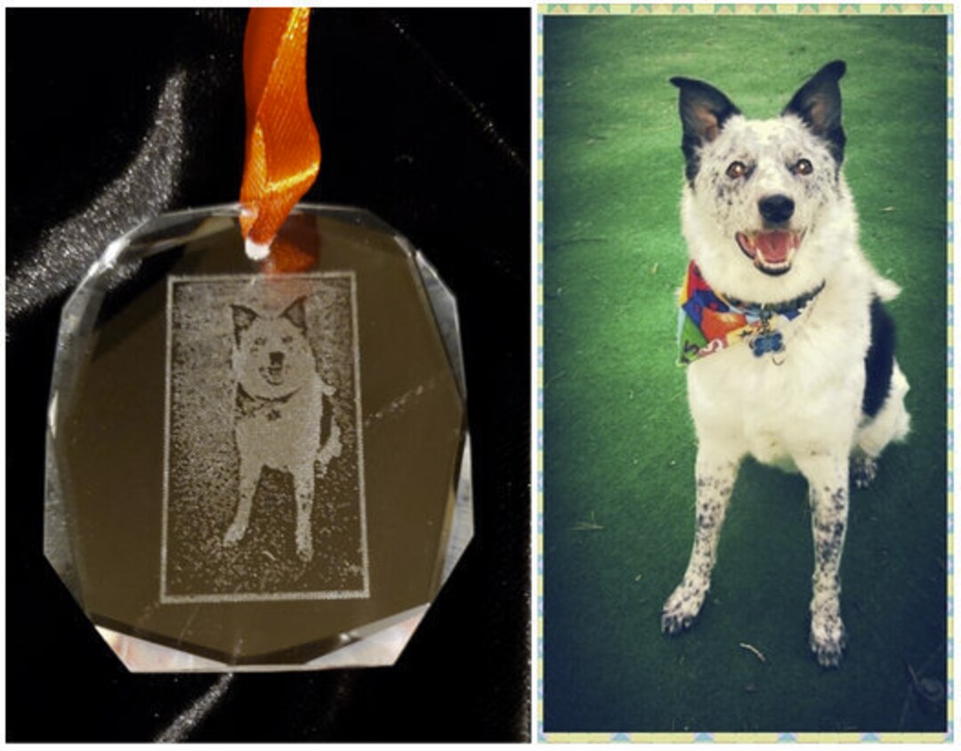 Glass Crystal Laser Engraved, Personalized Photo Ornament - Etsy