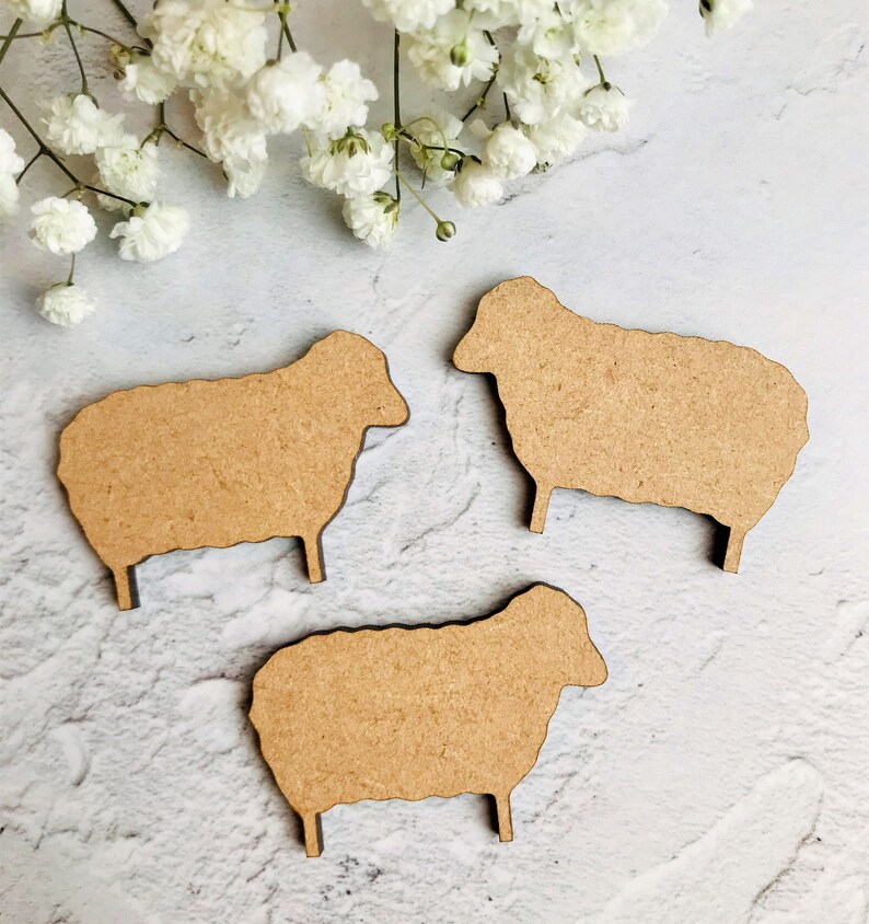 Wooden Sheep Craft Shapes: Farm Nursery Decor, Set of 6 - Etsy