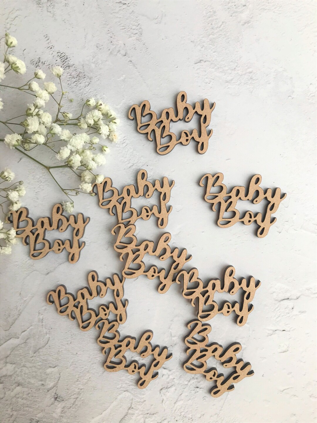 Baby Boy Word Wooden Scatter Table Confetti Rustic Vintage Barn Baby ...