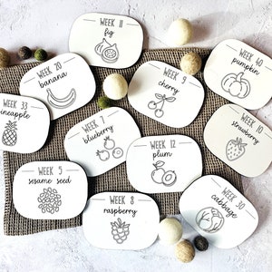 Pregnancy Milestones, Baby Size Calendar, 4-40 Weeks Tracker, Bump ...