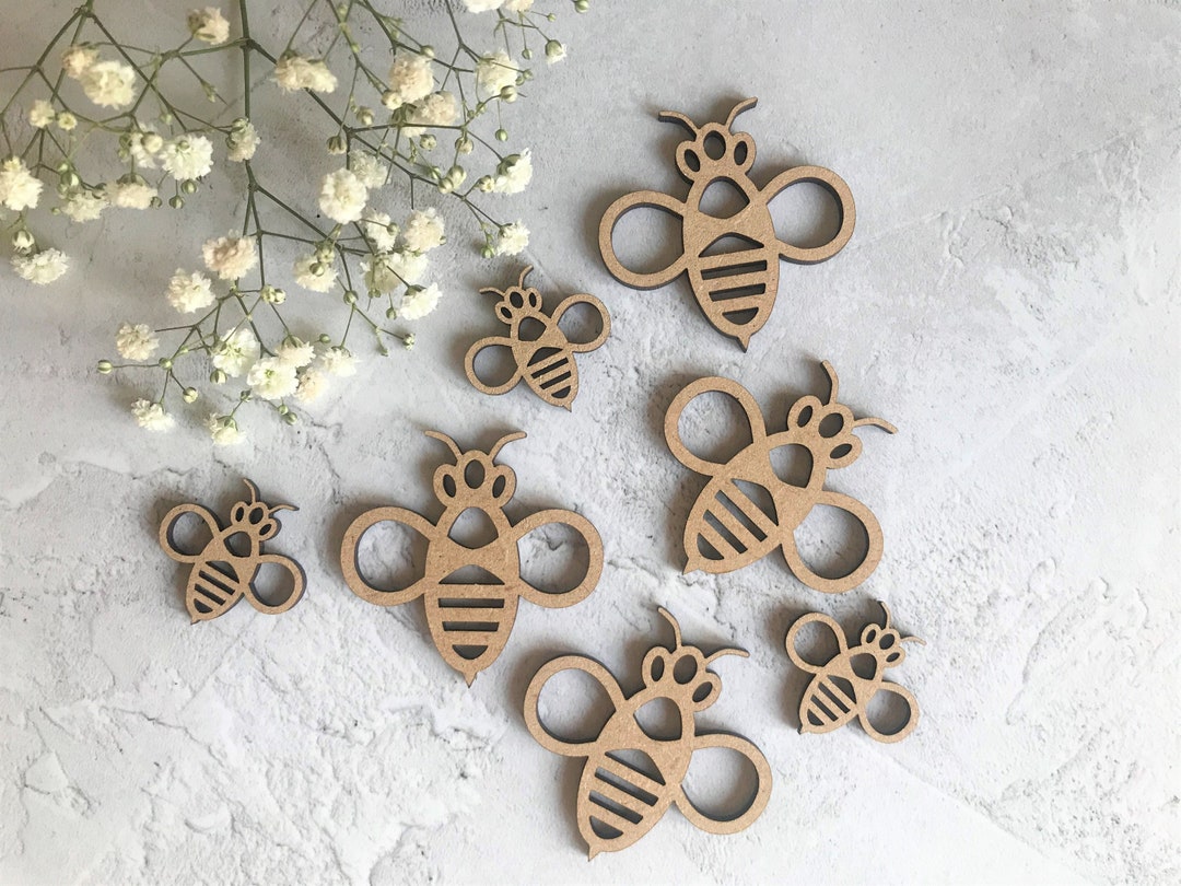Bee Wooden Embellishments: MDF Craft Decoration, Baby Shower Decor - Etsy