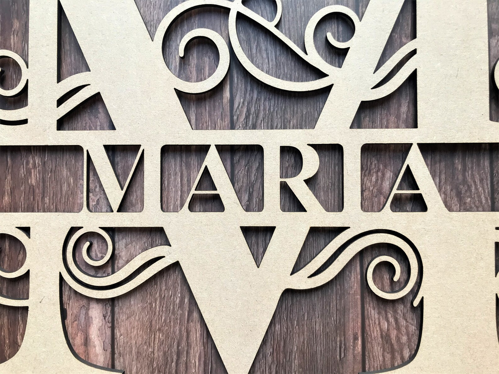 Personalized Name Sign: Swirl Wood Letters, Nursery Wall, Toy Box Decor ...
