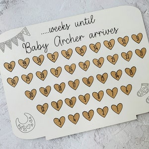 Countdown to Baby Arrival, Pregnancy Gift, Birth Announcement, Due Date Tracker, Baby Shower ...