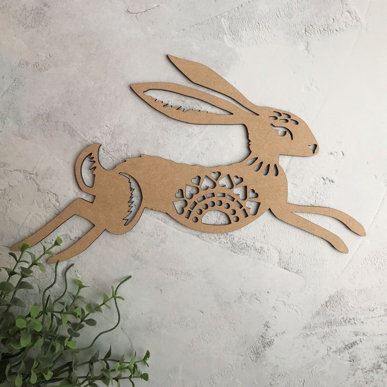 Woodland Hare Wall Art: Laser Cut MDF Nursery Decor - Etsy