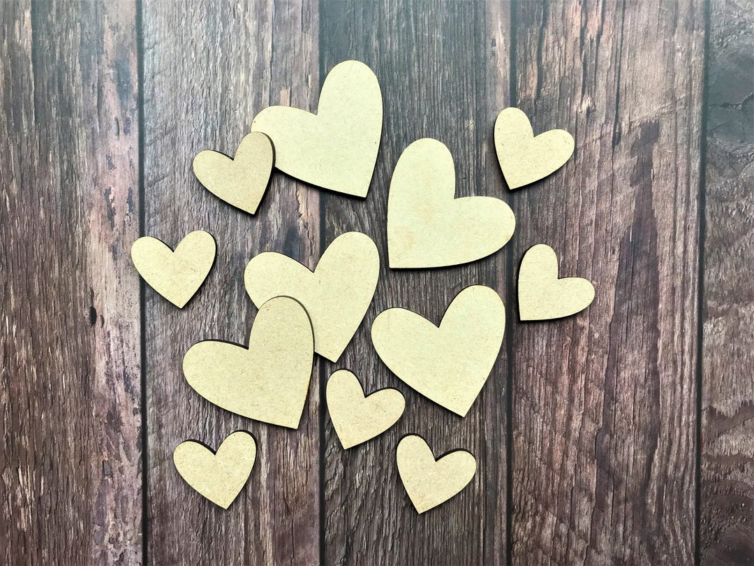 Wooden Heart Craft Shapes Rustic Barn Wedding Décor Scatter Table ...