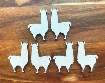 Cute Alpaca Wooden Cut Outs, Plan Alpaca Shape for Scrapbooking, DIY ...