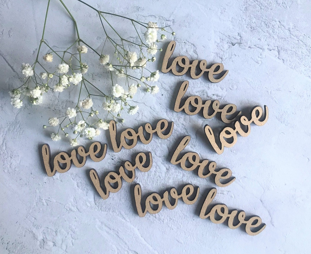 Wooden Love Confetti: Rustic Wedding Table Scatter (15 Pieces) - Etsy UK