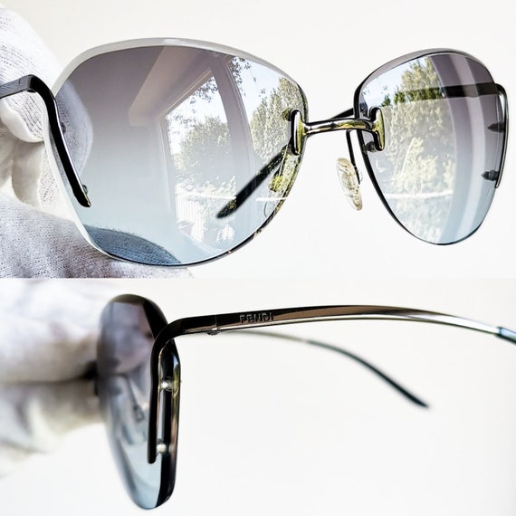 FENDI vintage Sunglasses rare square mask rimless fra… - Gem