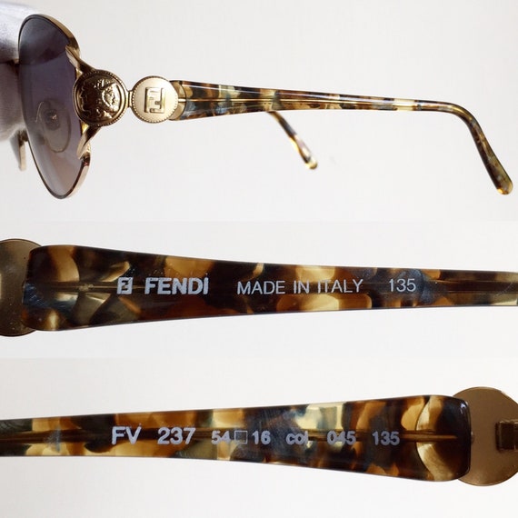 FENDI vintage sunglasses rare oval gold rim roman coi… - Gem