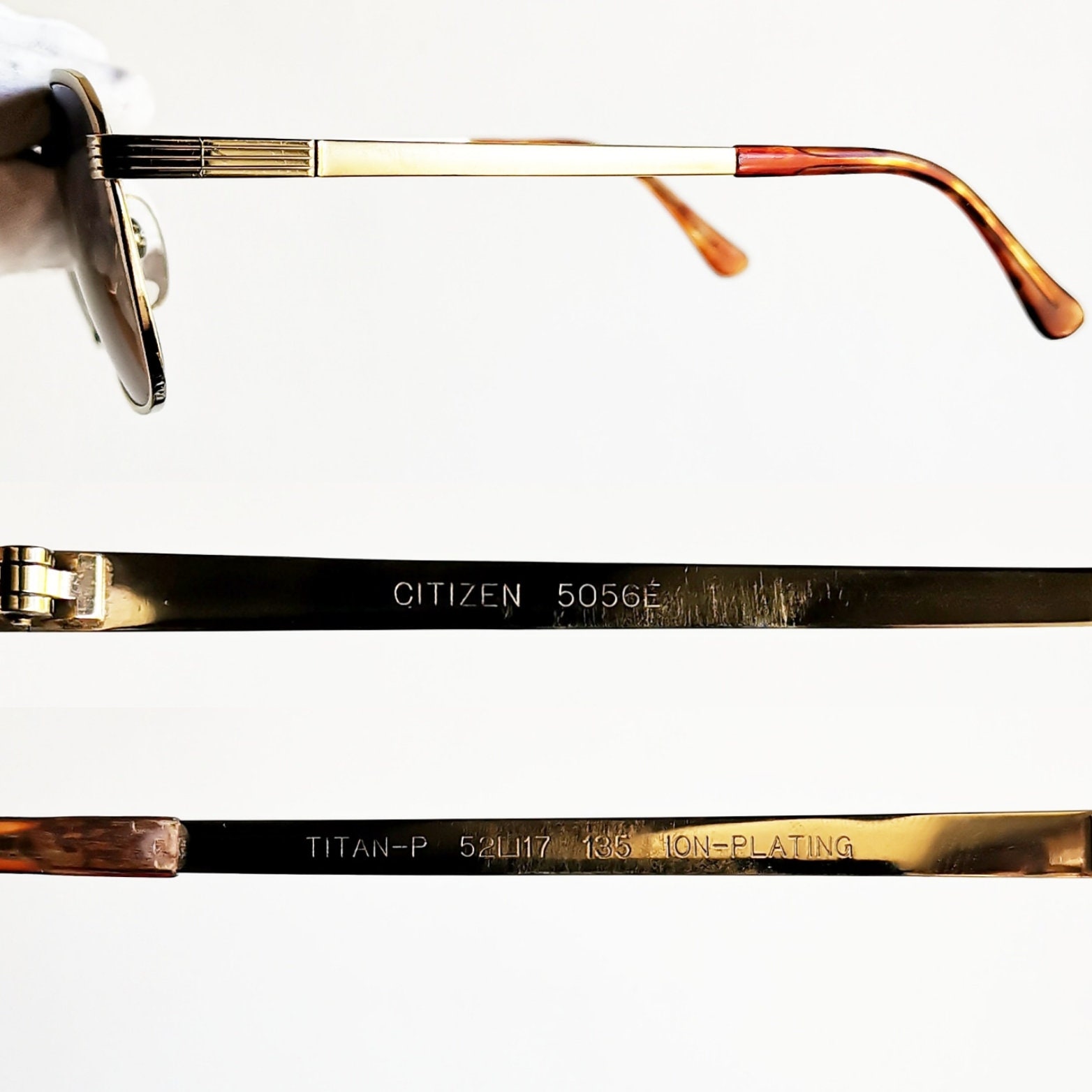 CITIZEN TITAN vintage sunglasses rare square aviator gold | Etsy